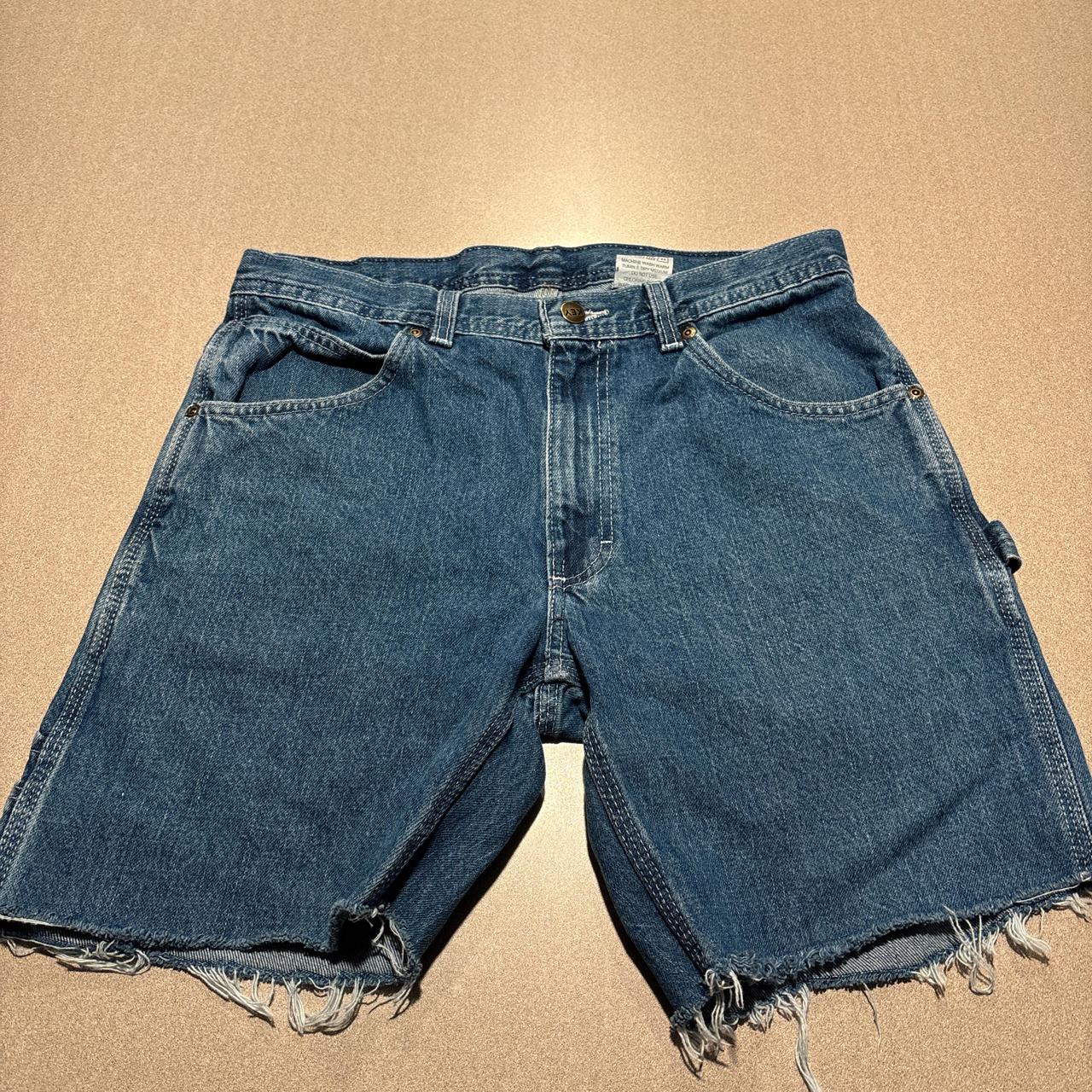 Blue denim jorts size 30 brand new condition sick... | Depop