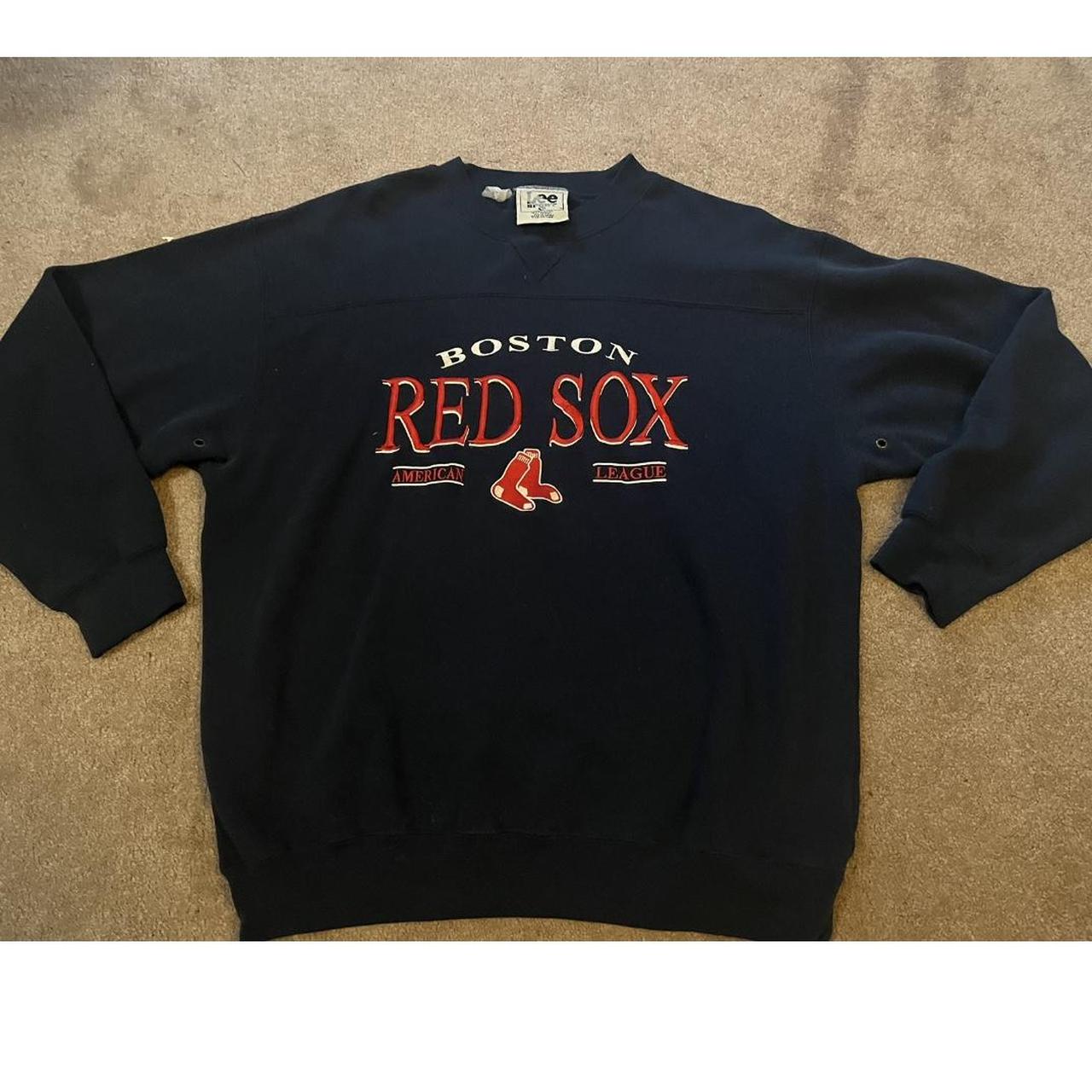 90s LEE TAG BOSTON RED SOX CREWNECK - Depop