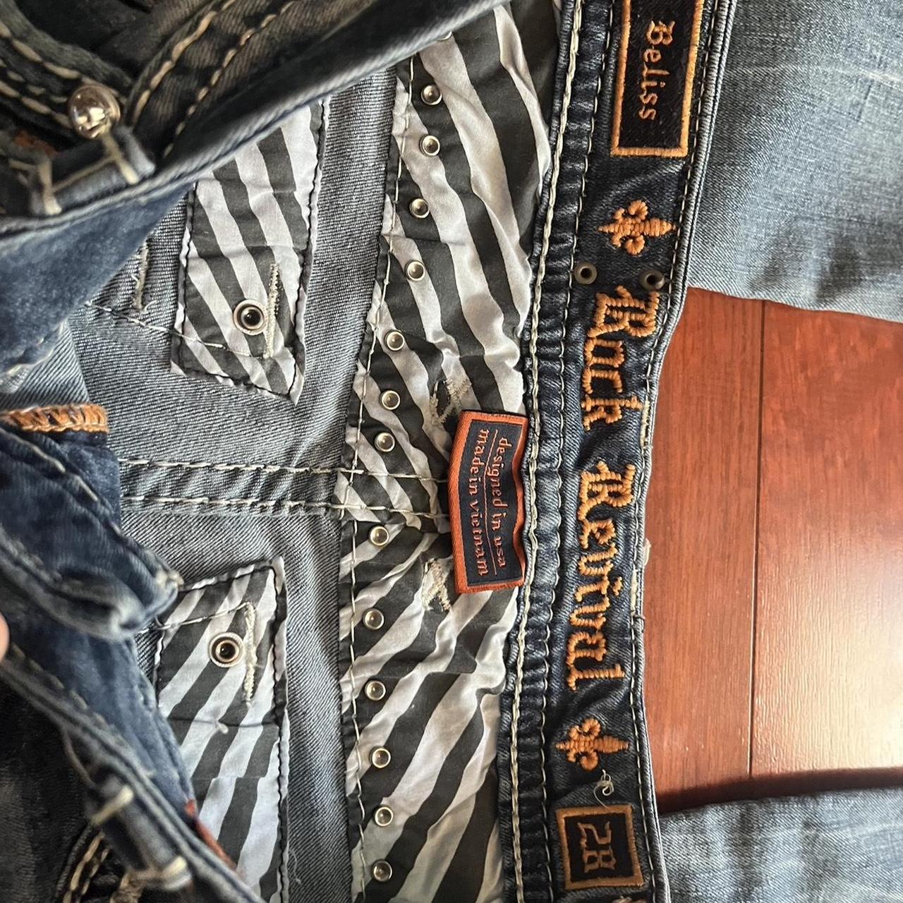 rock revival boot cut jeans, barley worn size 28 - Depop