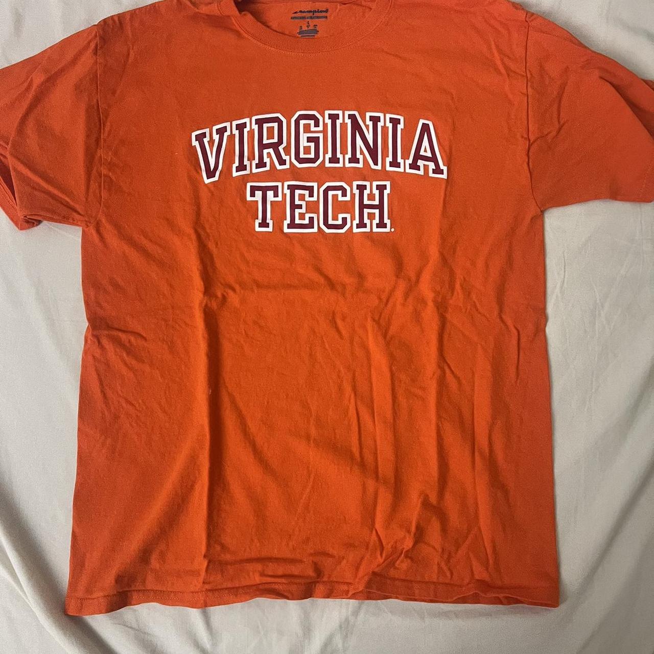 Orange and white Virginia Tech t-shirt | Depop