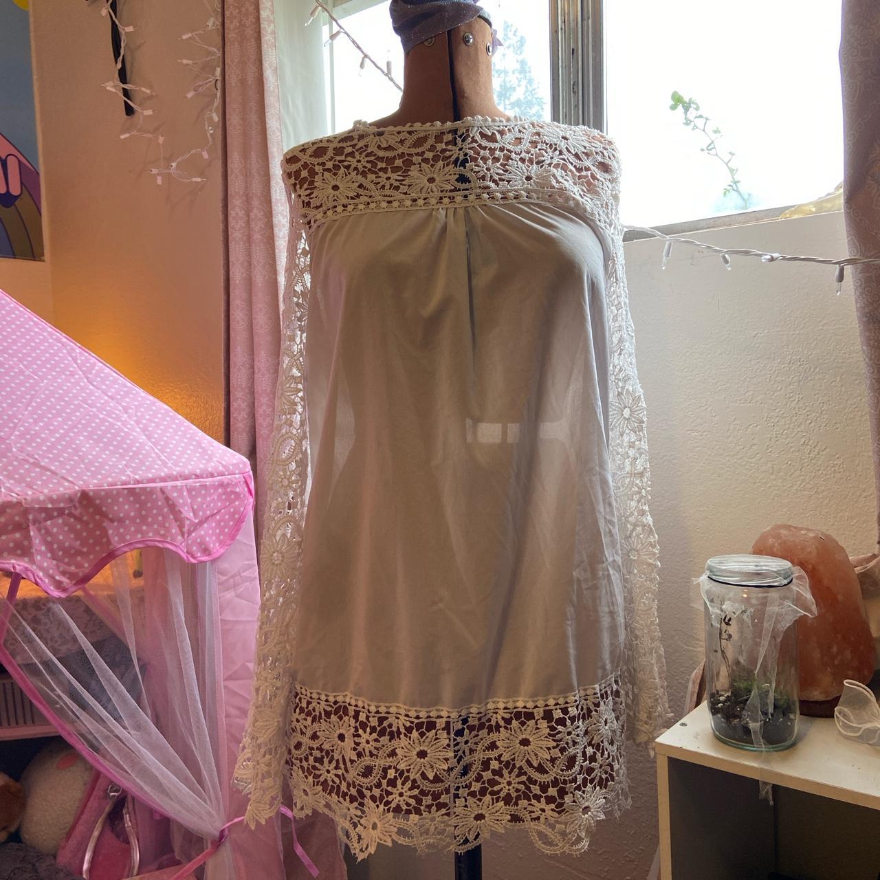 SUPER cute lace white dress. somewhat sheer so a... - Depop