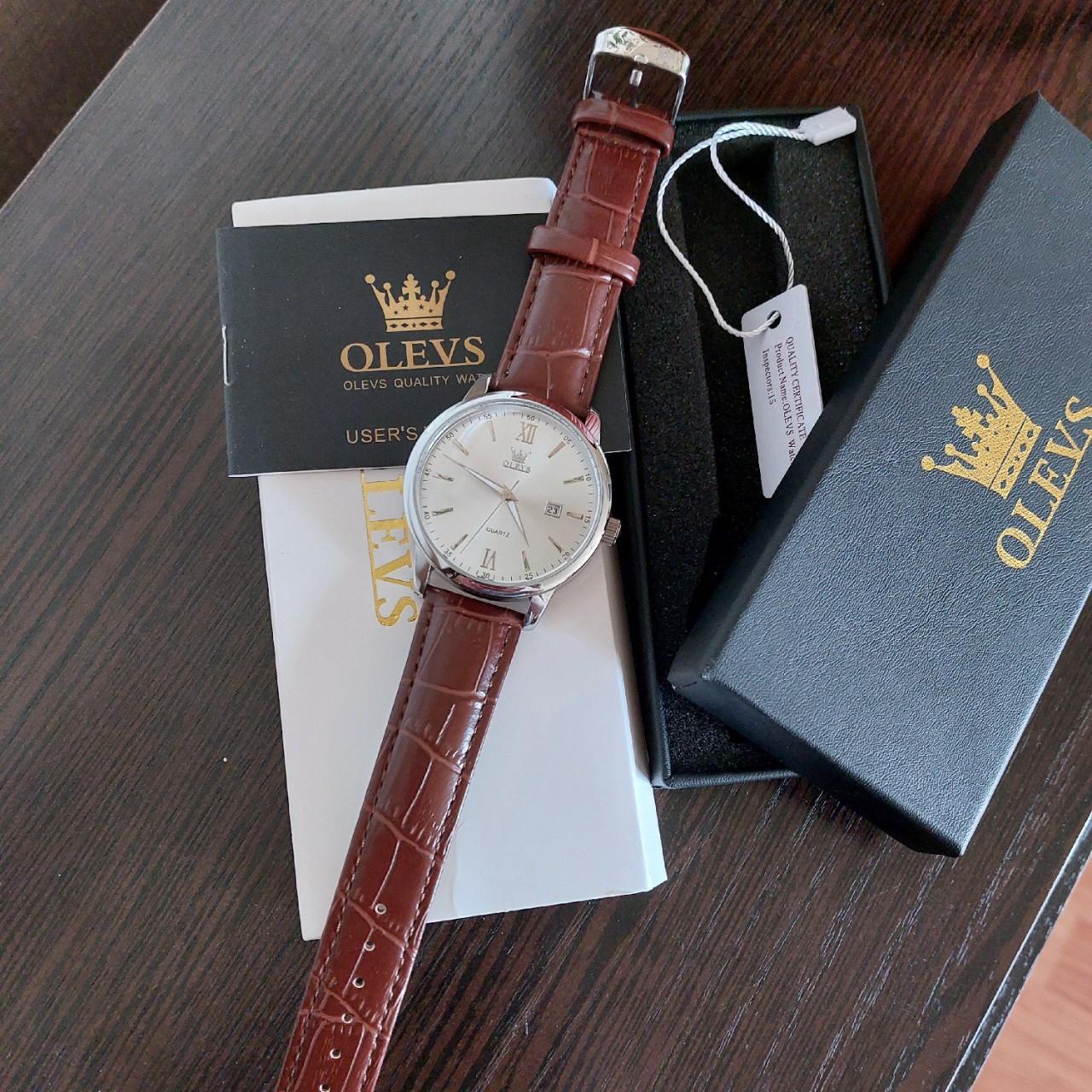 OLVES Luxury Old Money Style Brown Leather Strap... - Depop