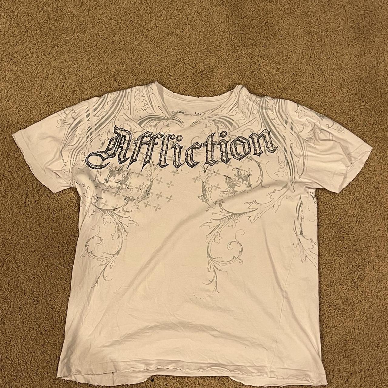 2 Affliction tees size large. Back hits are crazy.... - Depop