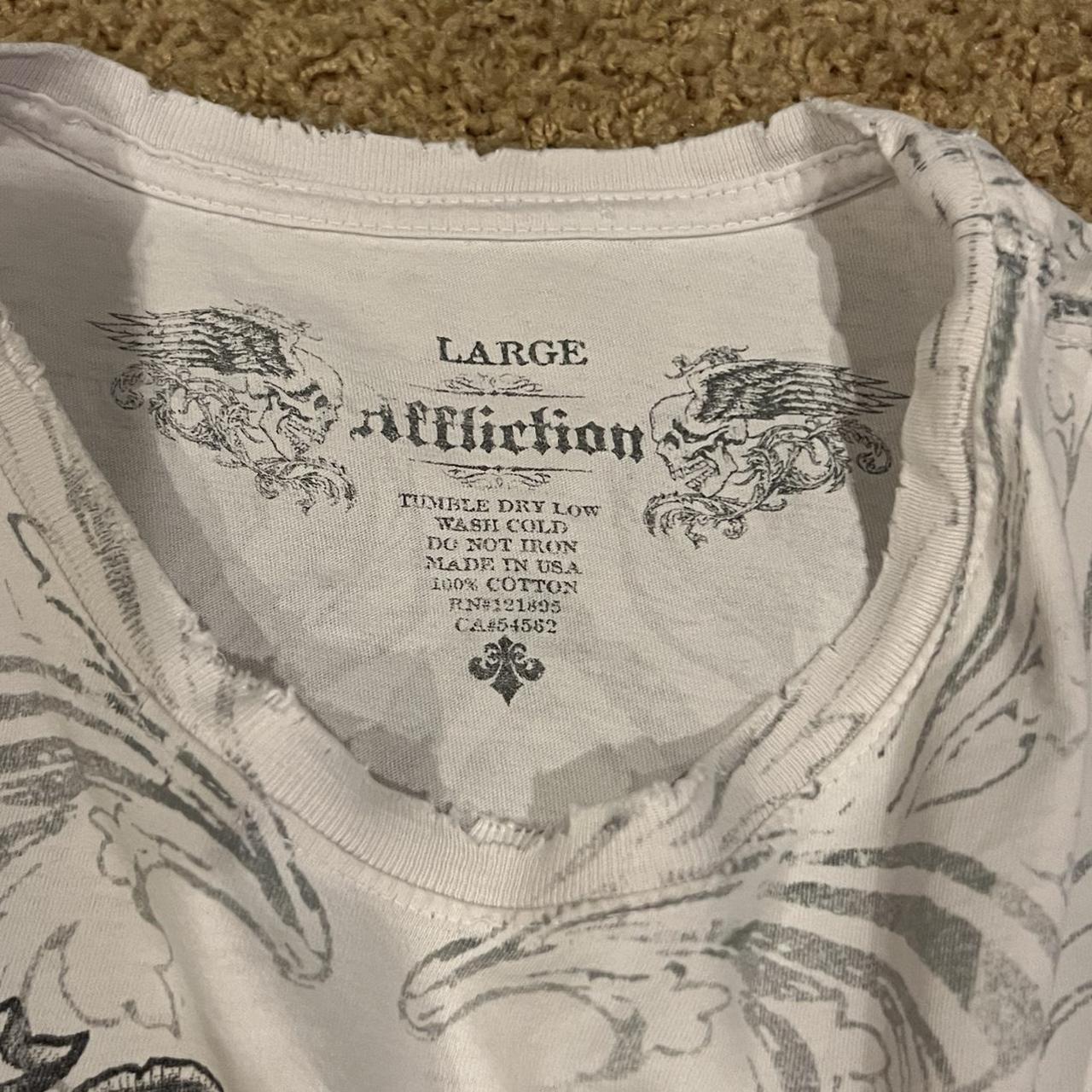 2 Affliction tees size large. Back hits are crazy.... - Depop