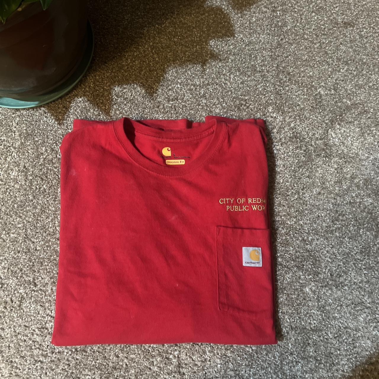 Red Carhartt Longsleeve - Depop