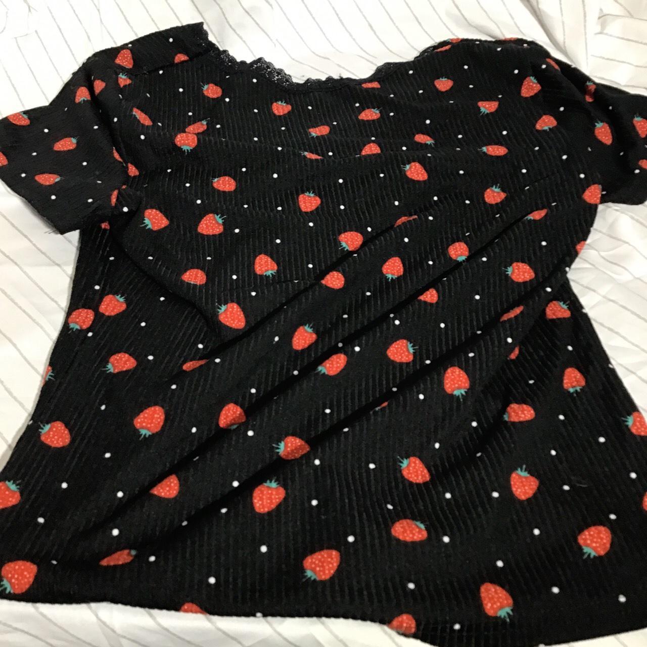 PERFECTLY IMPERFECT STRAWBERRY LACED TOP, used, no... - Depop