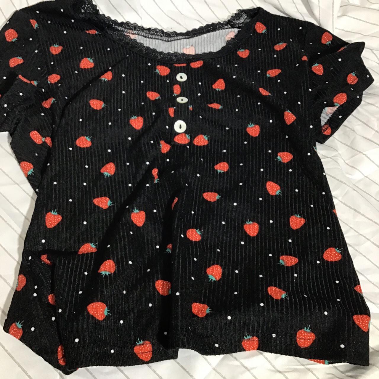 PERFECTLY IMPERFECT STRAWBERRY LACED TOP, used, no... - Depop