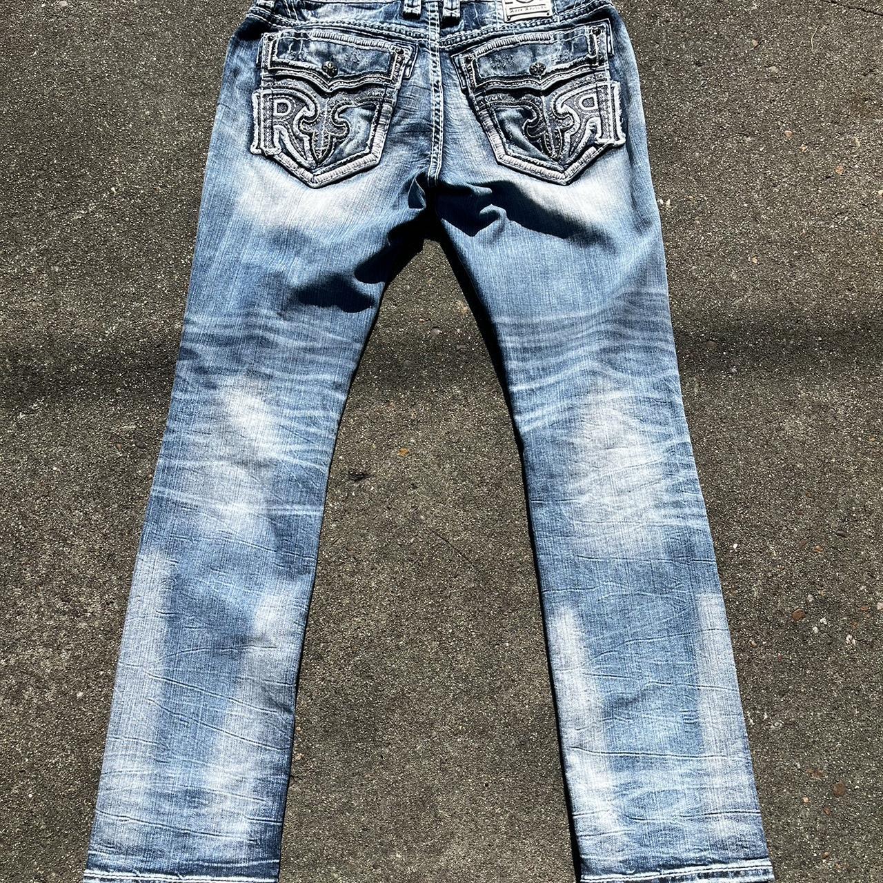Rock revival jeans worn once zero flaws like... - Depop