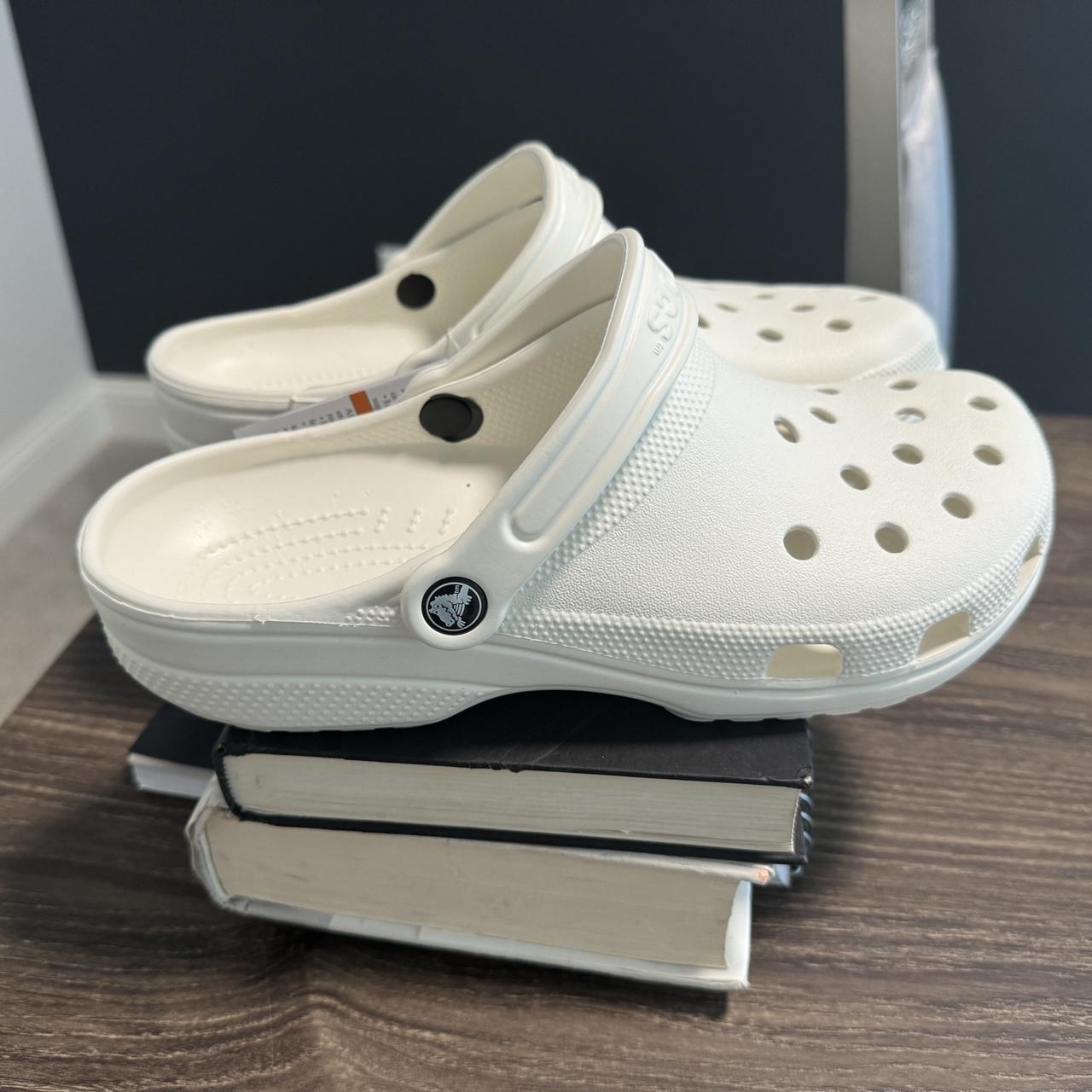 White crocs for women brand new and comes with crocs... - Depop