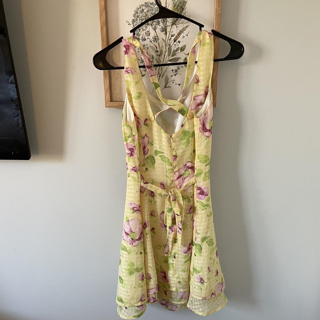 Yellow floral rampage dress - Depop