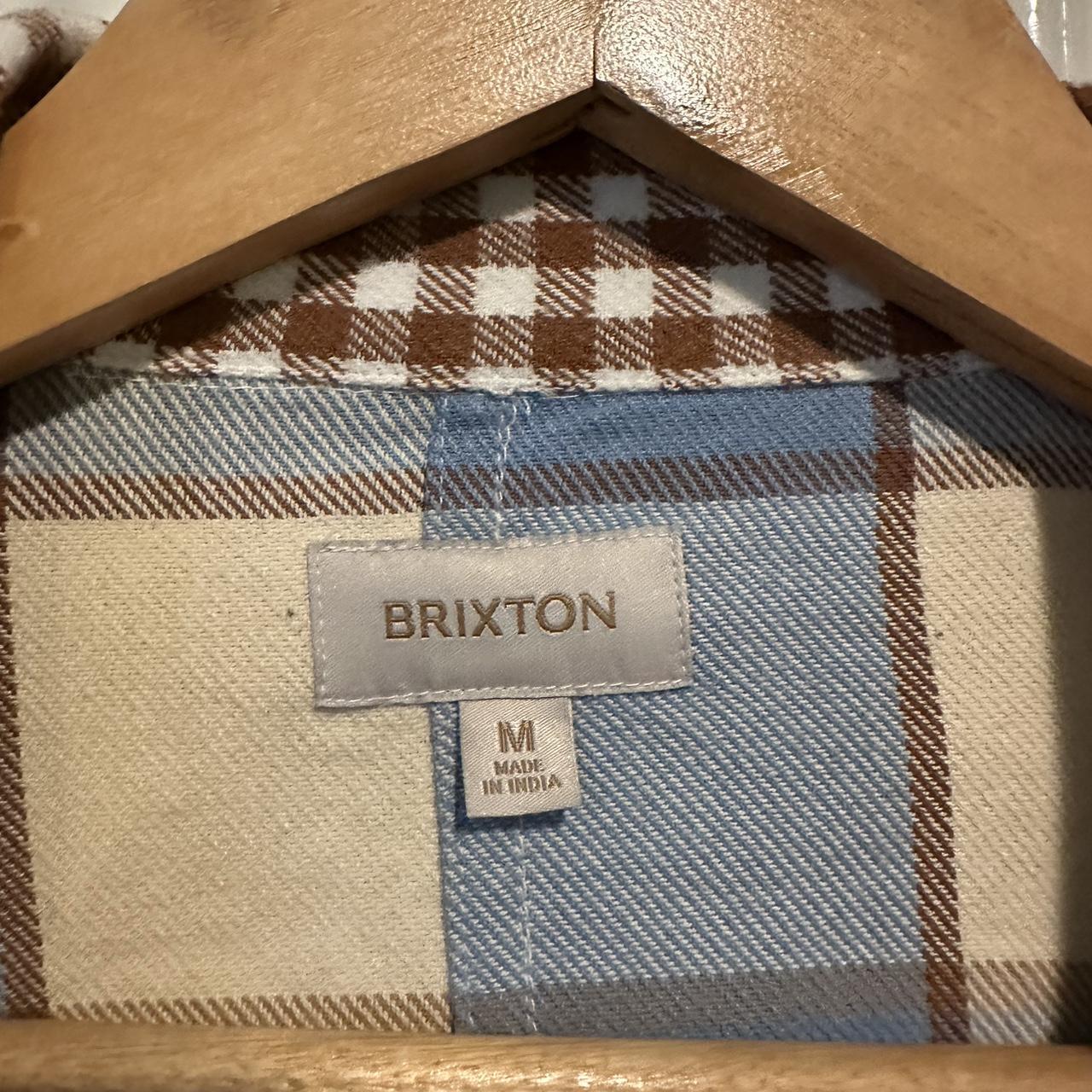 Brixton - Blue Flannel & Gingham Shirt/Jacket Size... - Depop