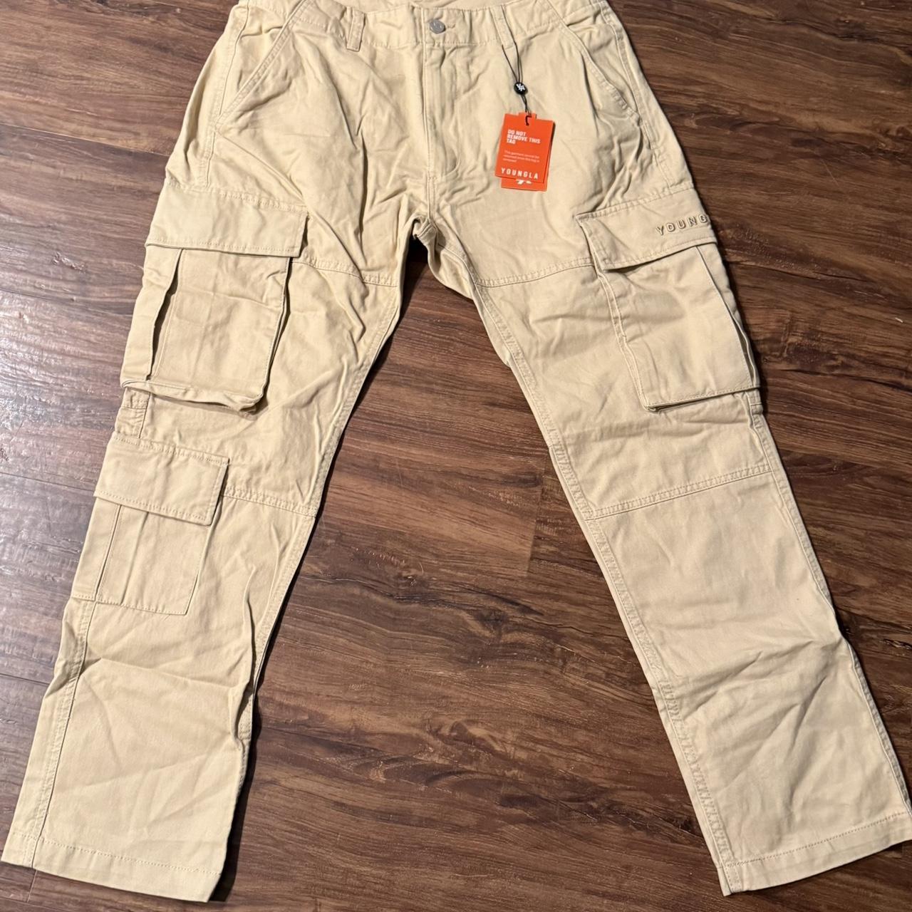 YoungLA khaki cargo pants - Depop