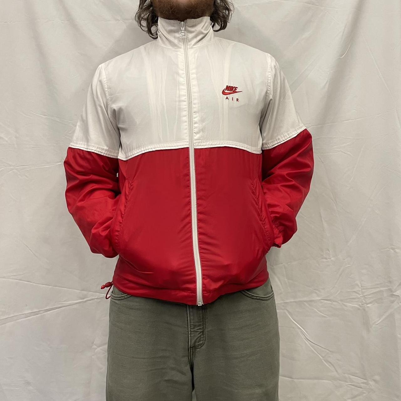 Nike Men's Red and White Jacket | Depop