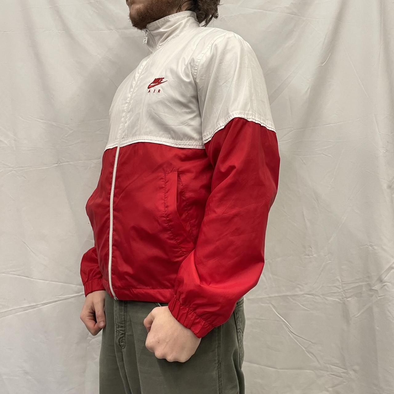 Nike Men's Red and White Jacket | Depop