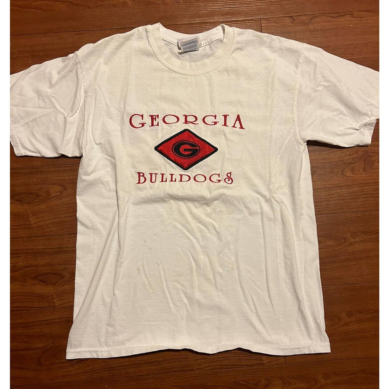 Vintage Georgia Bulldogs Rare Logo Tee Size Large.... - Depop