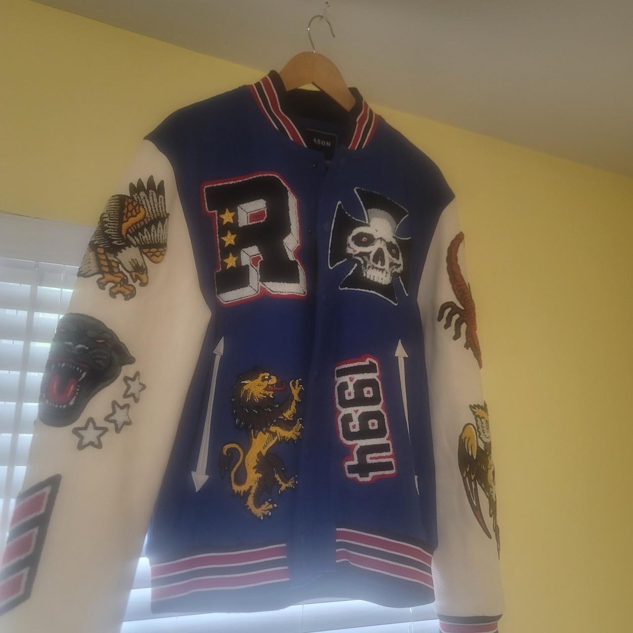 Varsity Jacket with patches - Depop