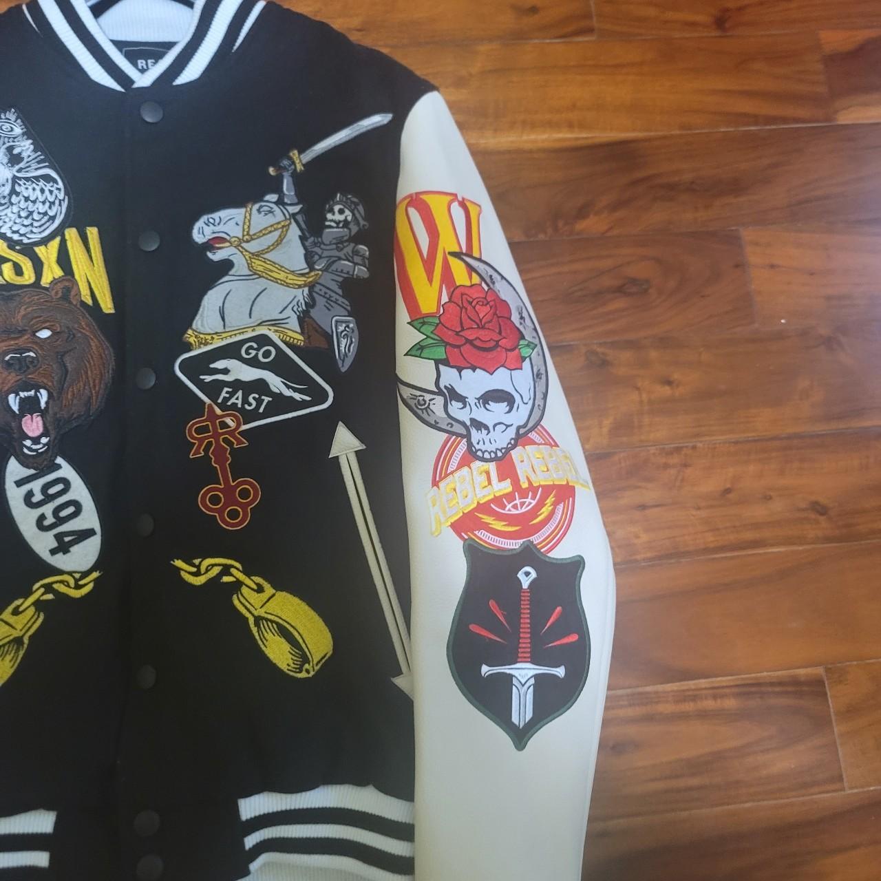 Varsity Jacket with patches - Depop
