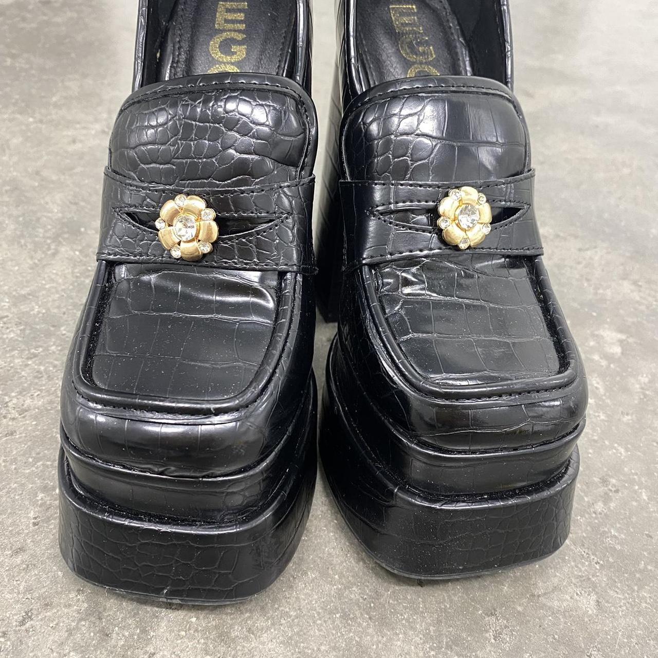 chunky platform loafers by EGO size womens 5 #goth... - Depop
