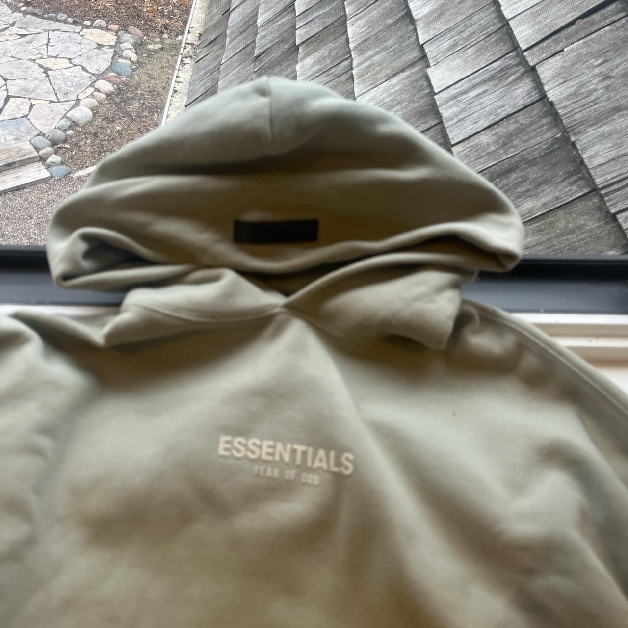 Fear of God Essentials Green Relaxed Hoodie - Depop