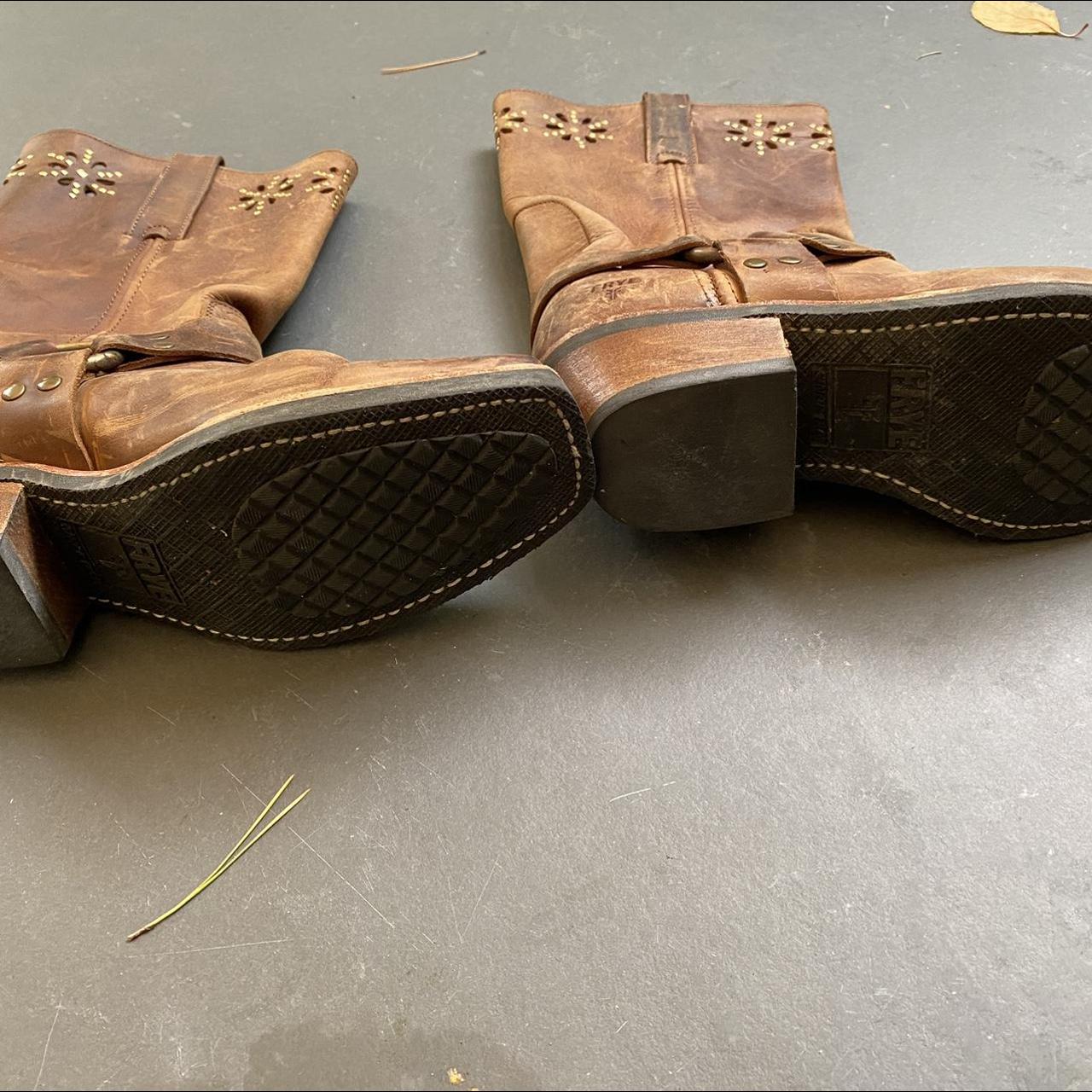 Ladies Frye cowboy boots, made in Spain, worn once,... - Depop