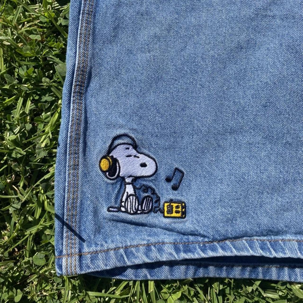 Buttergoods jeans shorts snoopy light blue 34 waist - Depop