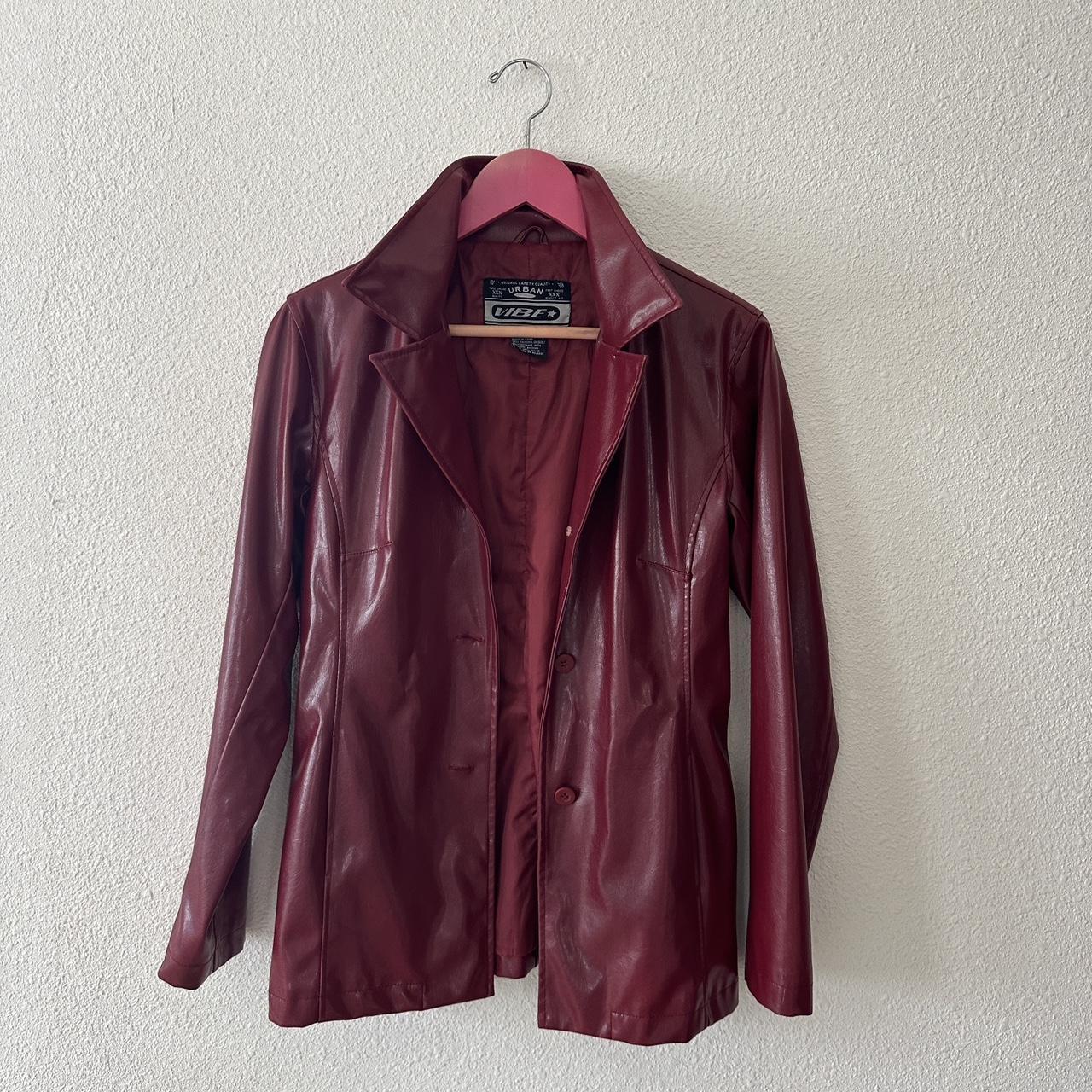 Beautiful burgundy jacket with silk lining made by... - Depop