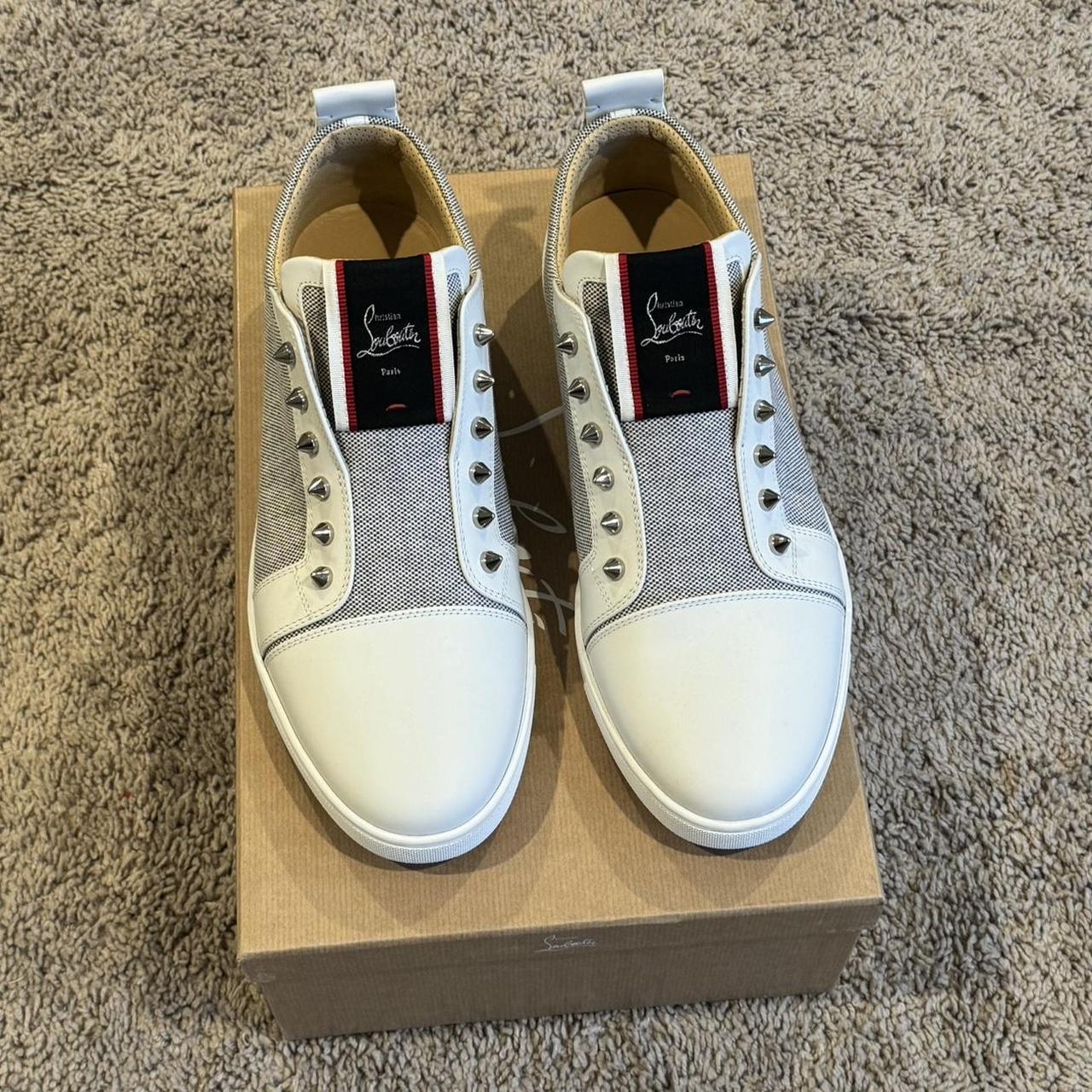 White Low Top Christian Louboutin Sneakers - Depop