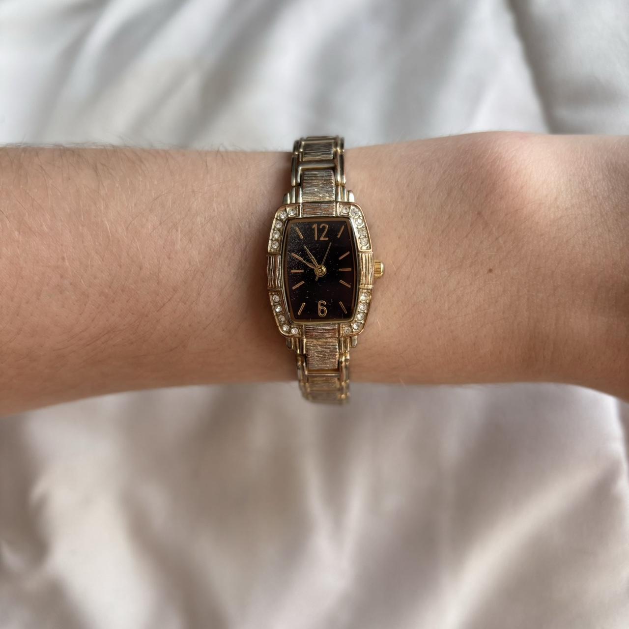 vintage women’s ALLUDE gold tone watch with an... - Depop