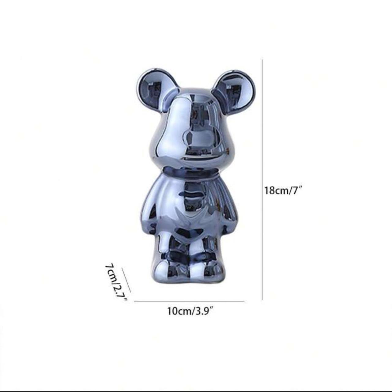KAWS bear figure Metallic/shiny Color: black, varies... - Depop