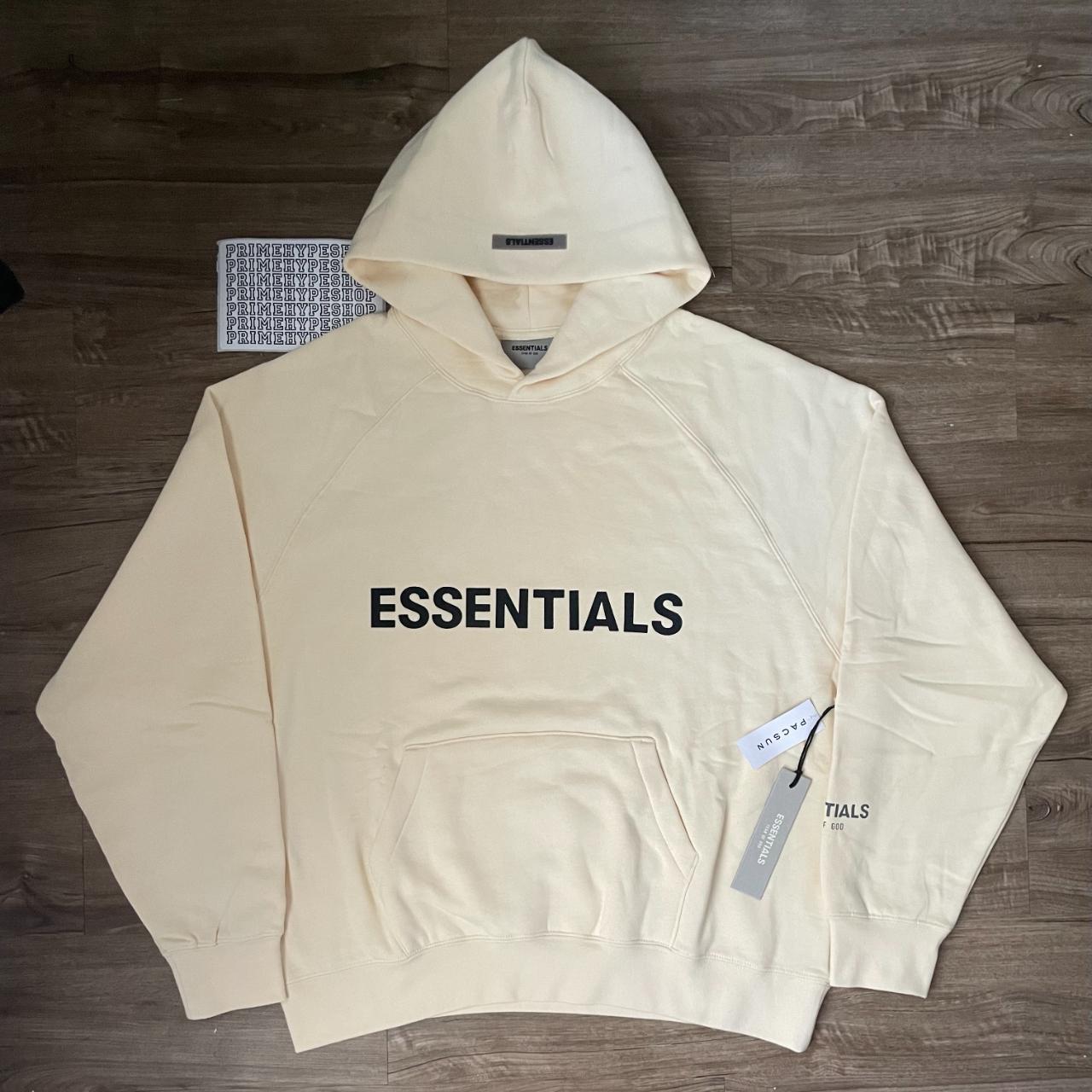 Fear Of God Essentials Hoodie SS20 Cream Size... - Depop