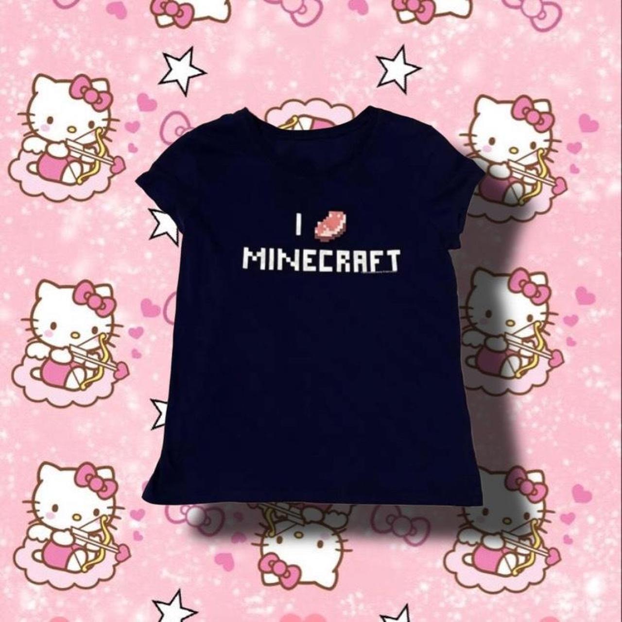 y2k “i love minecraft” crop top ☆ small, medium,... - Depop