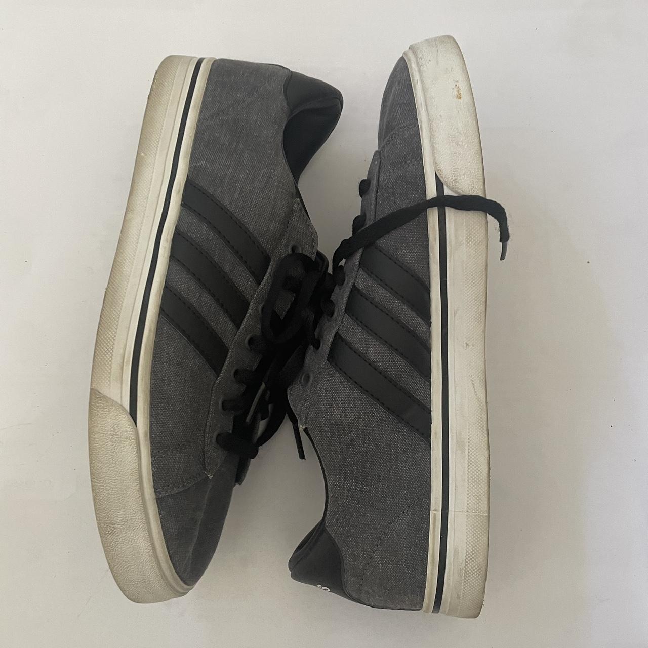 Black and Gray Adidas size 10 - Depop