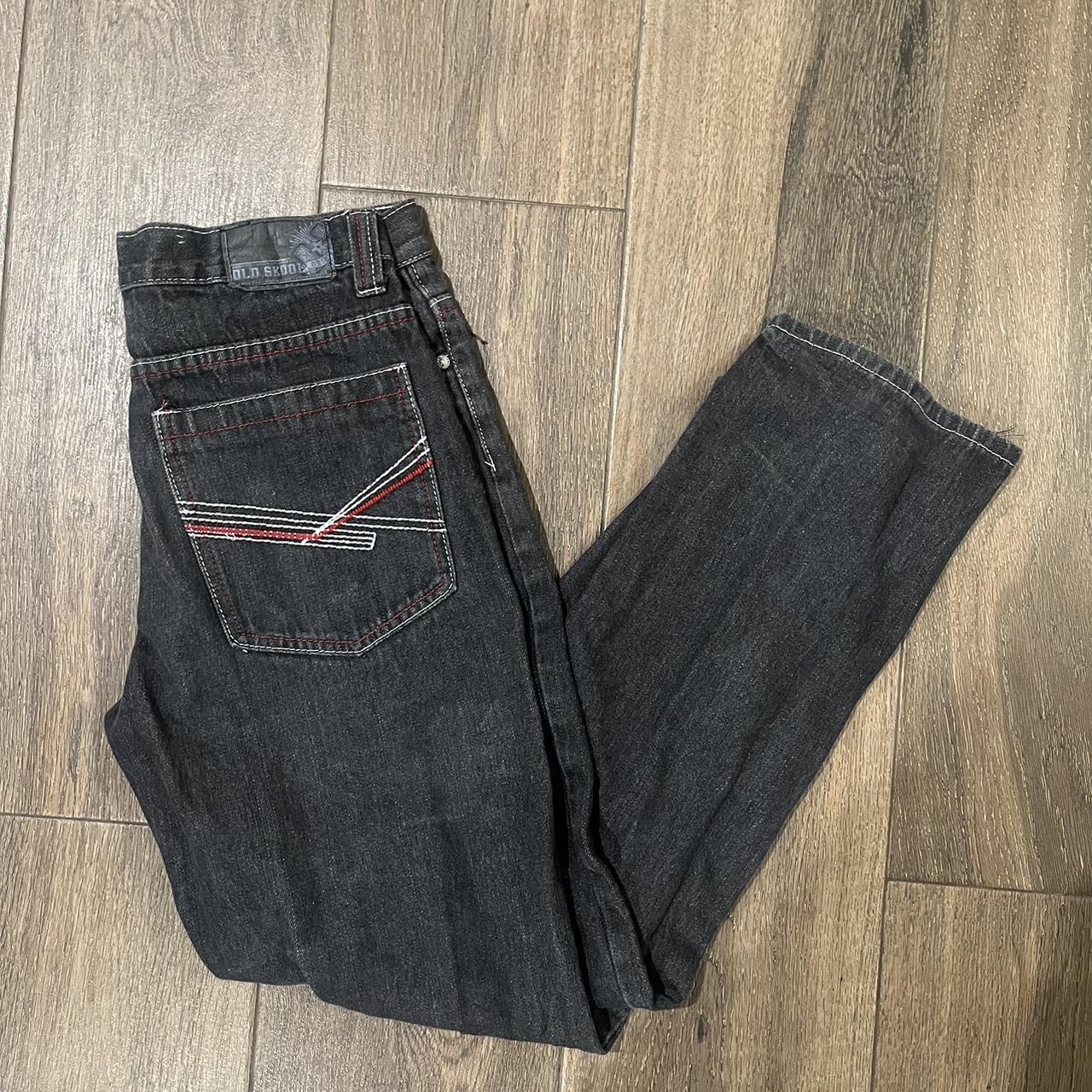 Old Skool embroidery jeans back design y2k skater... - Depop