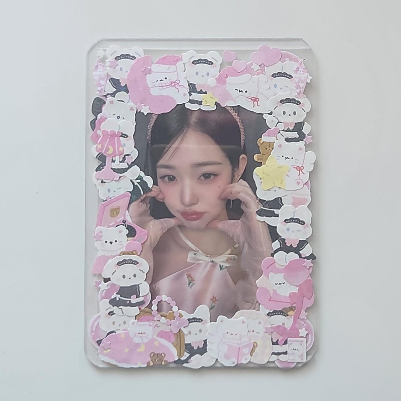 pink and white decorated toploader 🌸🤍🌸 wonyoung pc... | Depop