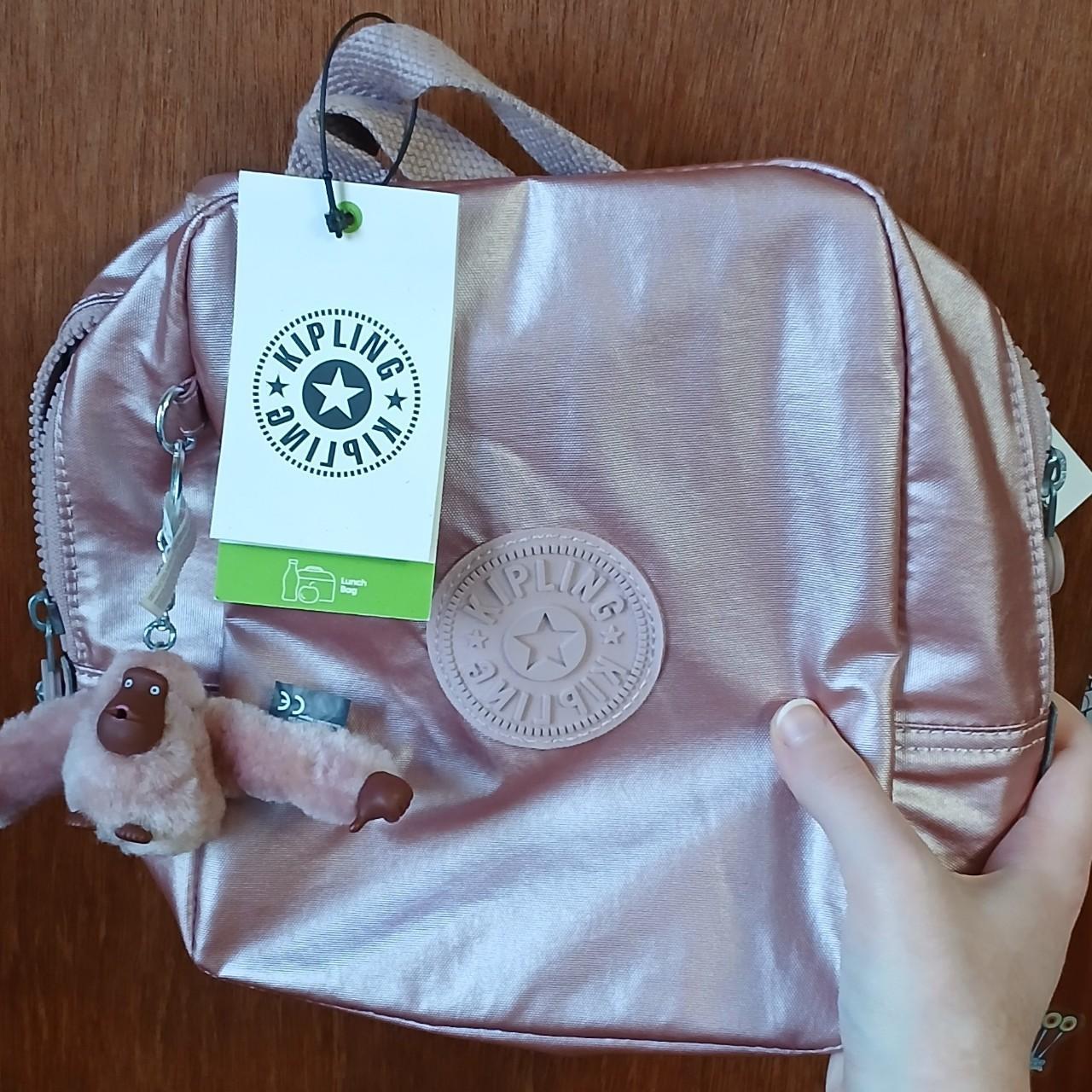 Metallic pink Kipling bag #Kipling #cute #metallic... | Depop