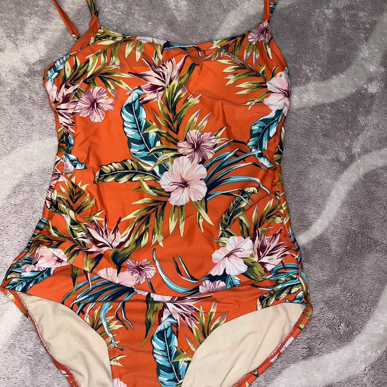 Floral One Piece Swimsuit Not Very Cheeky Great Depop