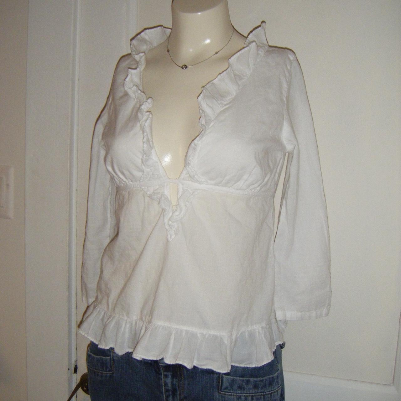 Juicy Couture flowy white blouse 🤍size small/xs - Depop