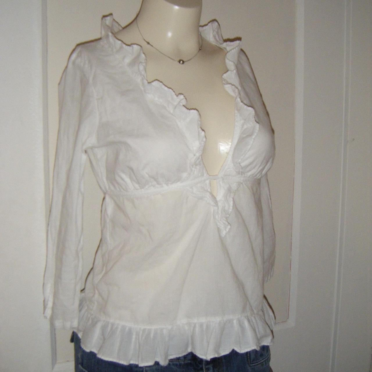 Juicy Couture flowy white blouse 🤍size small/xs - Depop