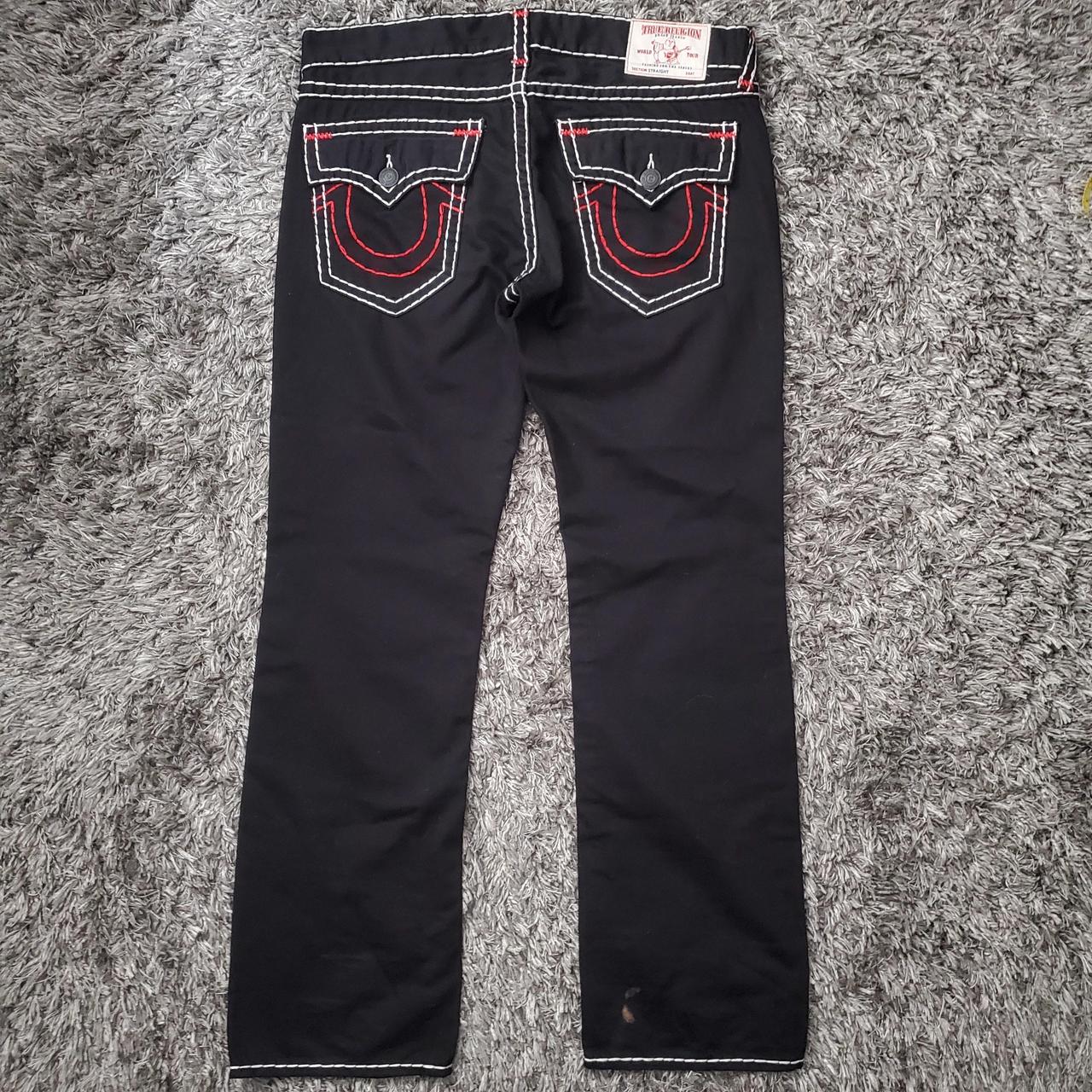 INSANELY RARE RED STITCH TRUE RELIGION JEANS YALL... - Depop