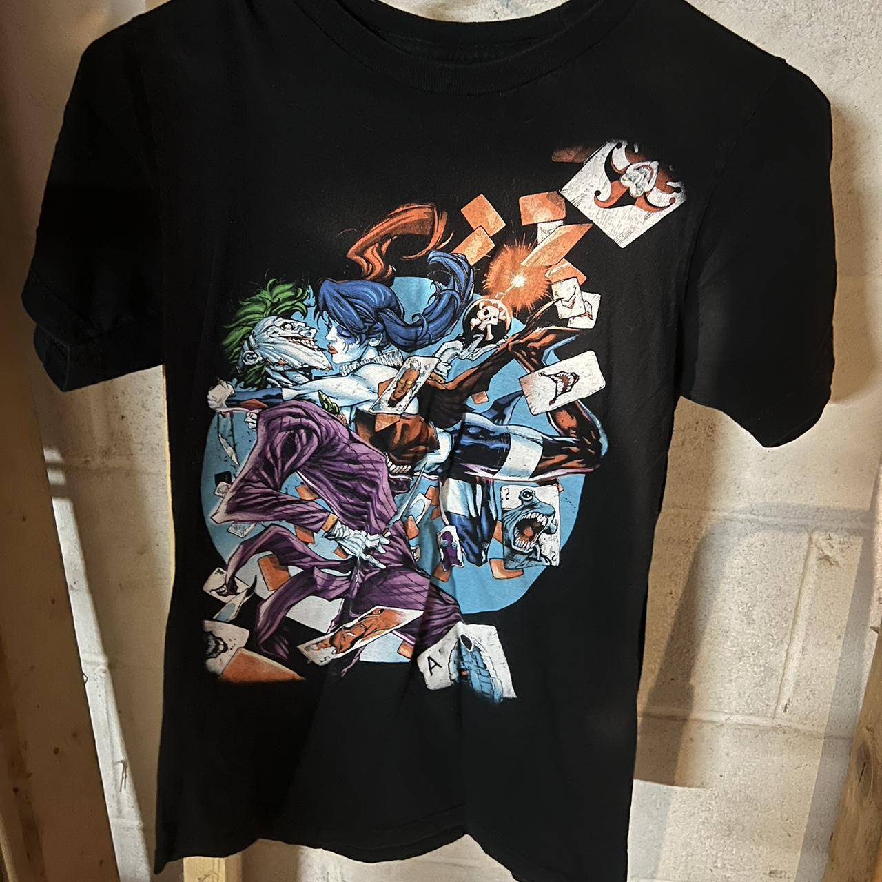 DC joker & Harley quinn black tee - Depop DC joker & Harley quinn black tee - Depop