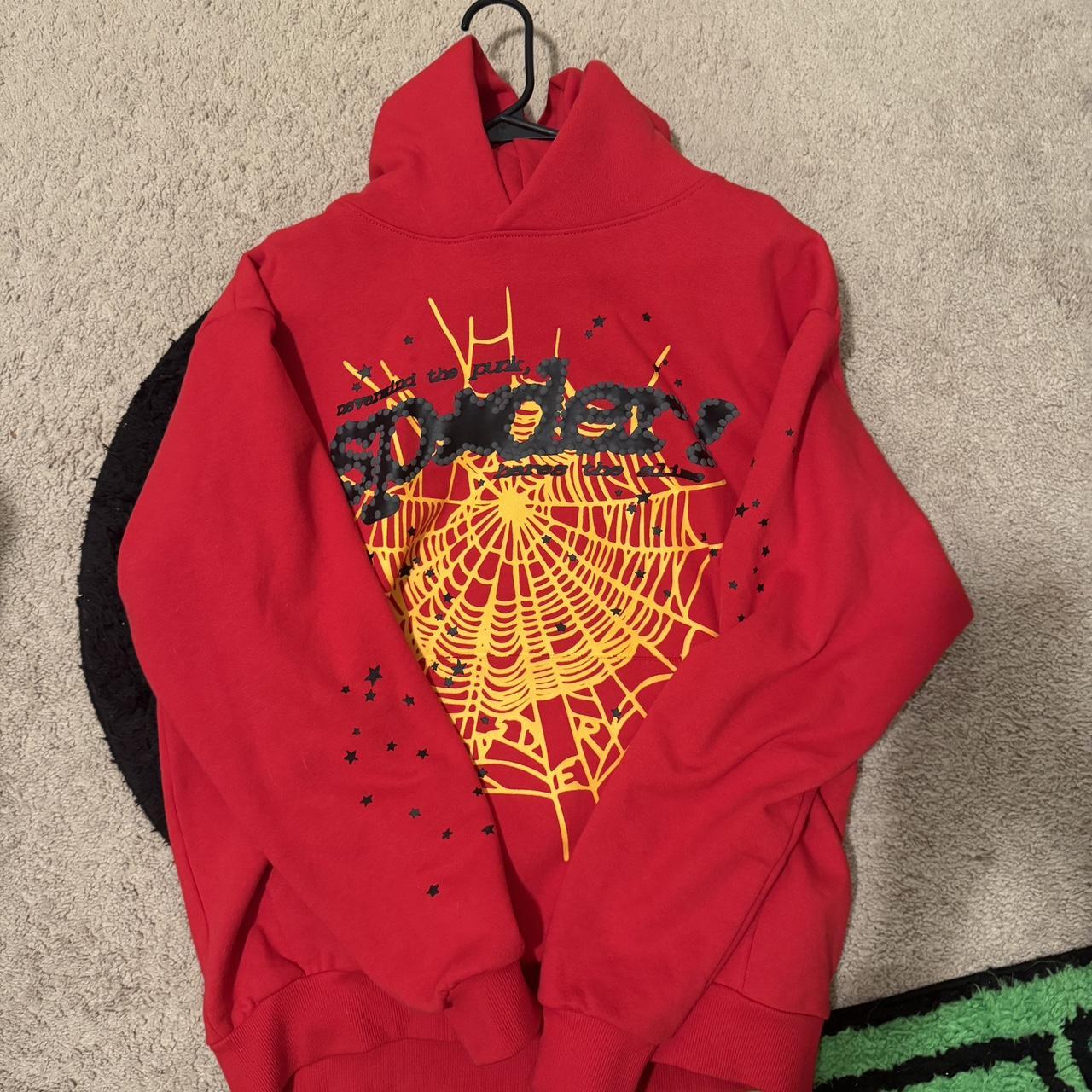 Sp5der Red Hoodie #Spider #sp5der #designer | Depop