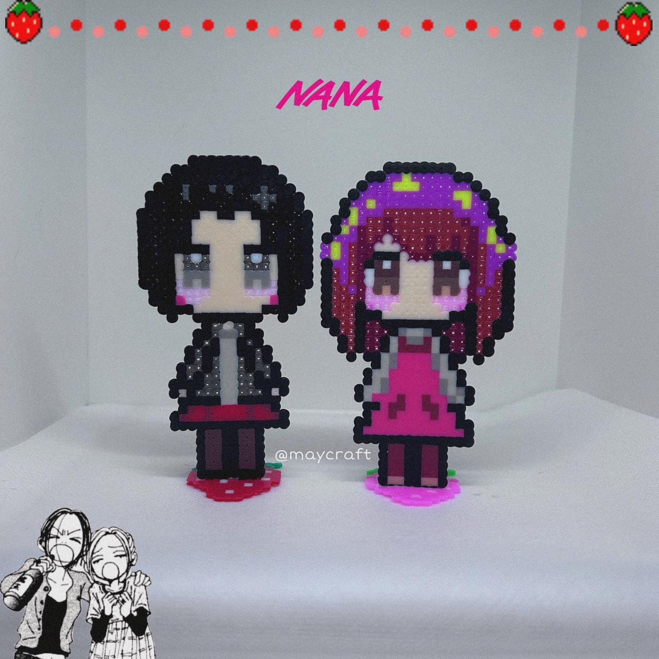 Nana and Hachi pink and black beaded SET figures... - Depop