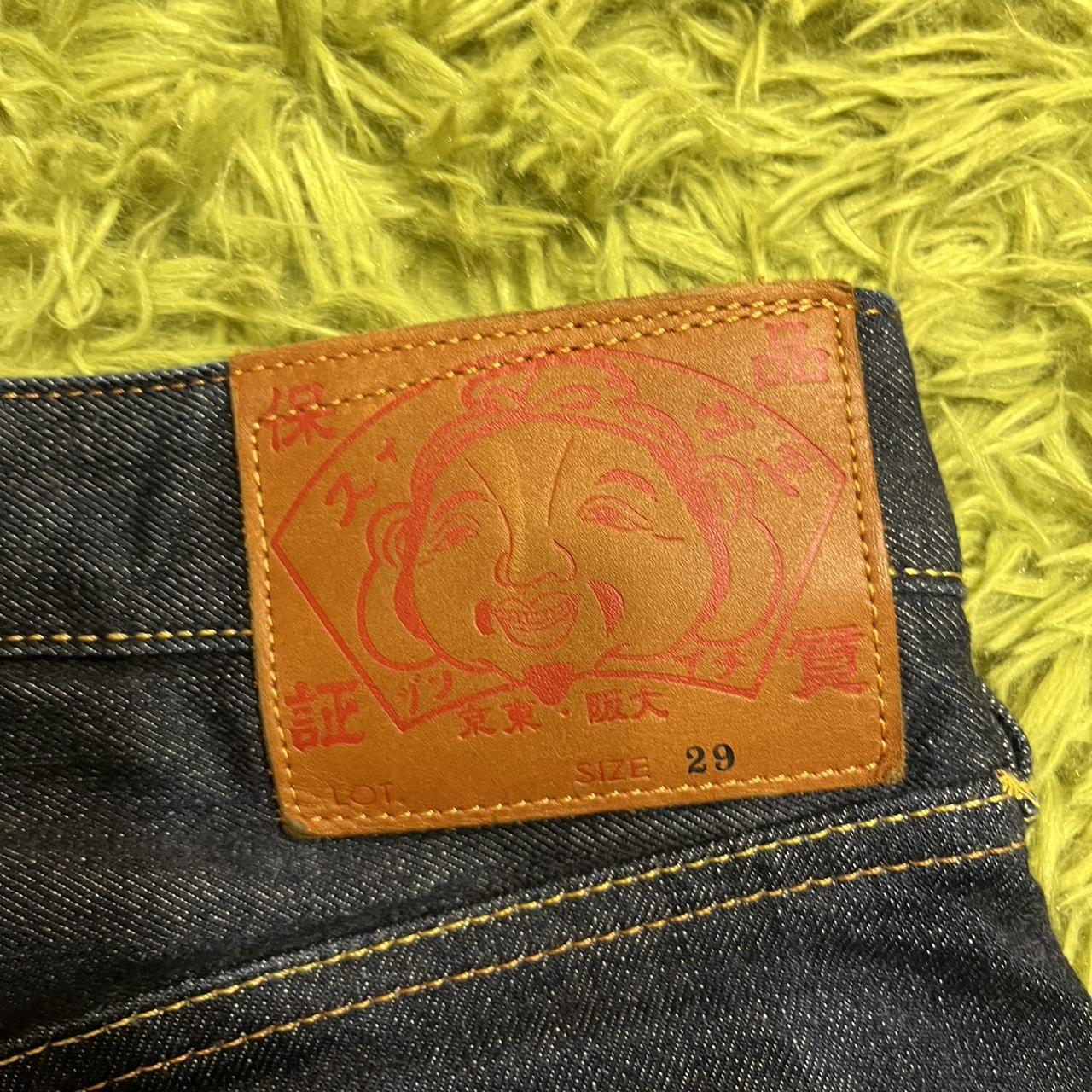 Size 29 evisu jorts Looking to trade for sweatpants - Depop