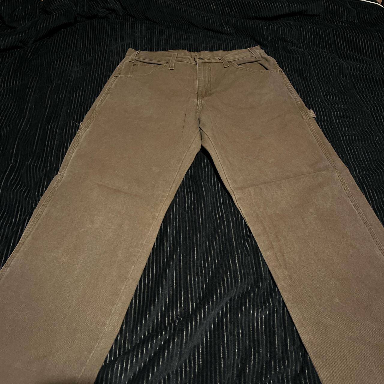 Tan Dickies carpenter jeans #workwear 32x30 - Depop