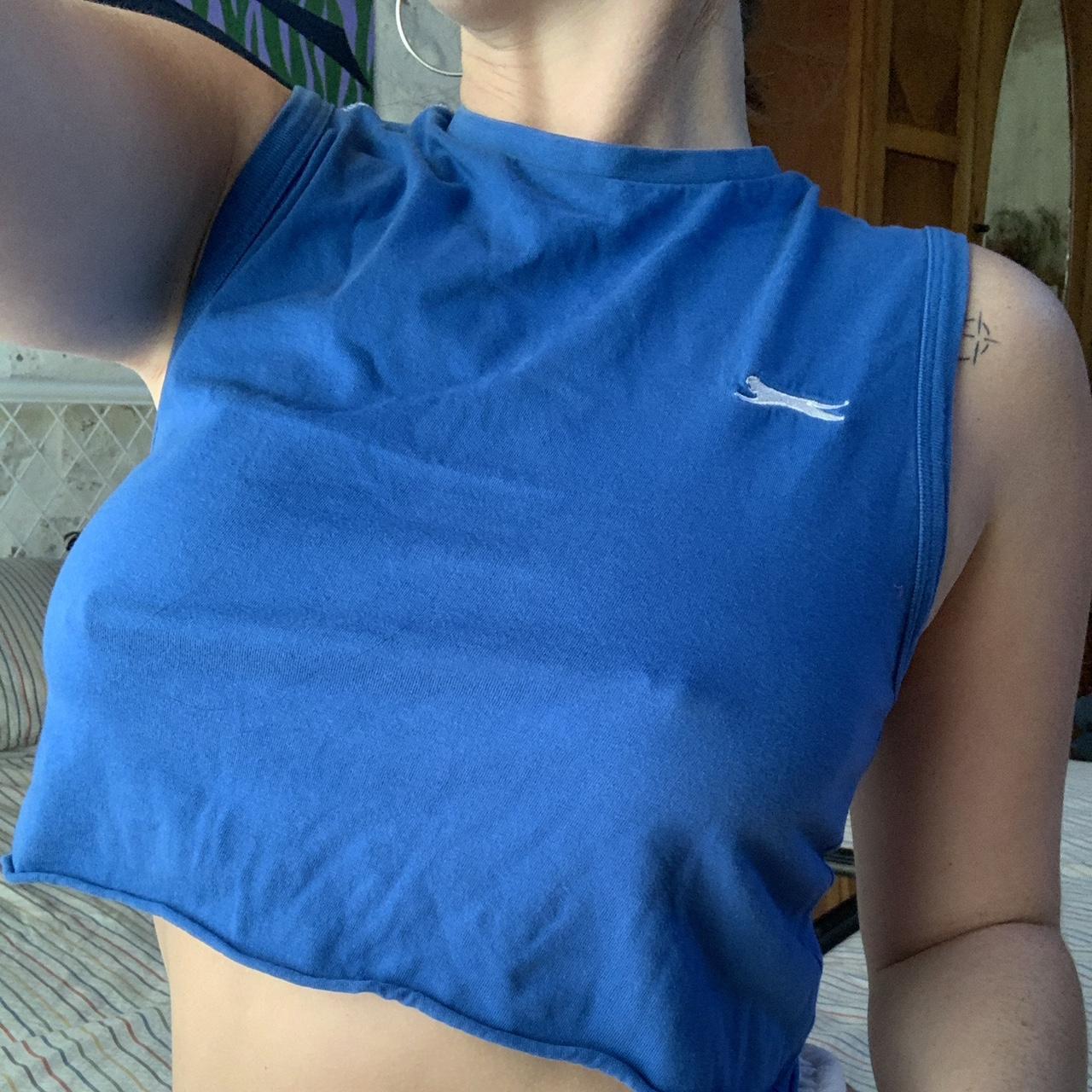 Blue Slazenger Crop Top Vest 🦋 Best Fit For Size Depop
