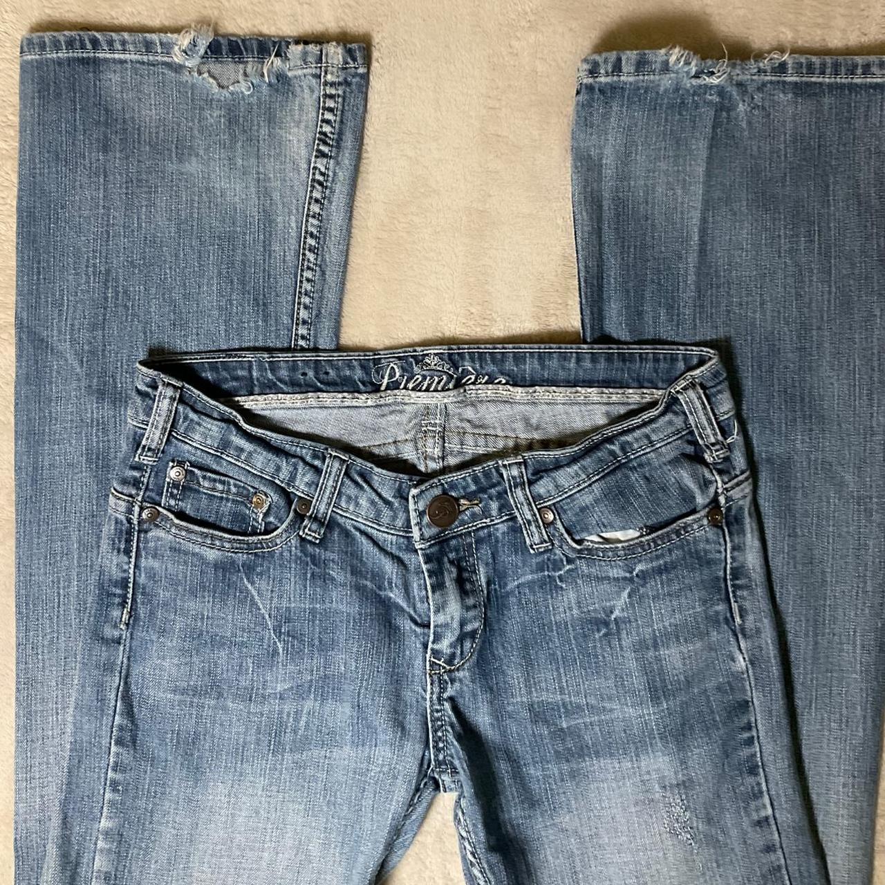 Low cut denim jeans Very low rise Distressed on... - Depop