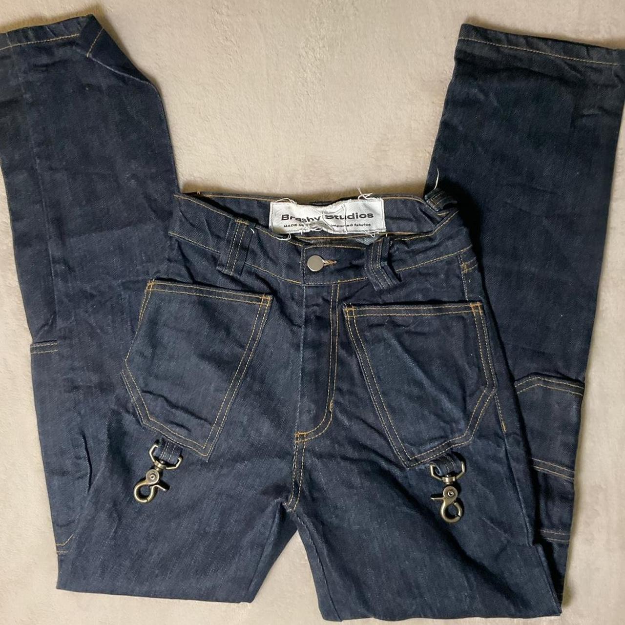 Brashy Studios Cargo Jeans Dark blue Lower... - Depop