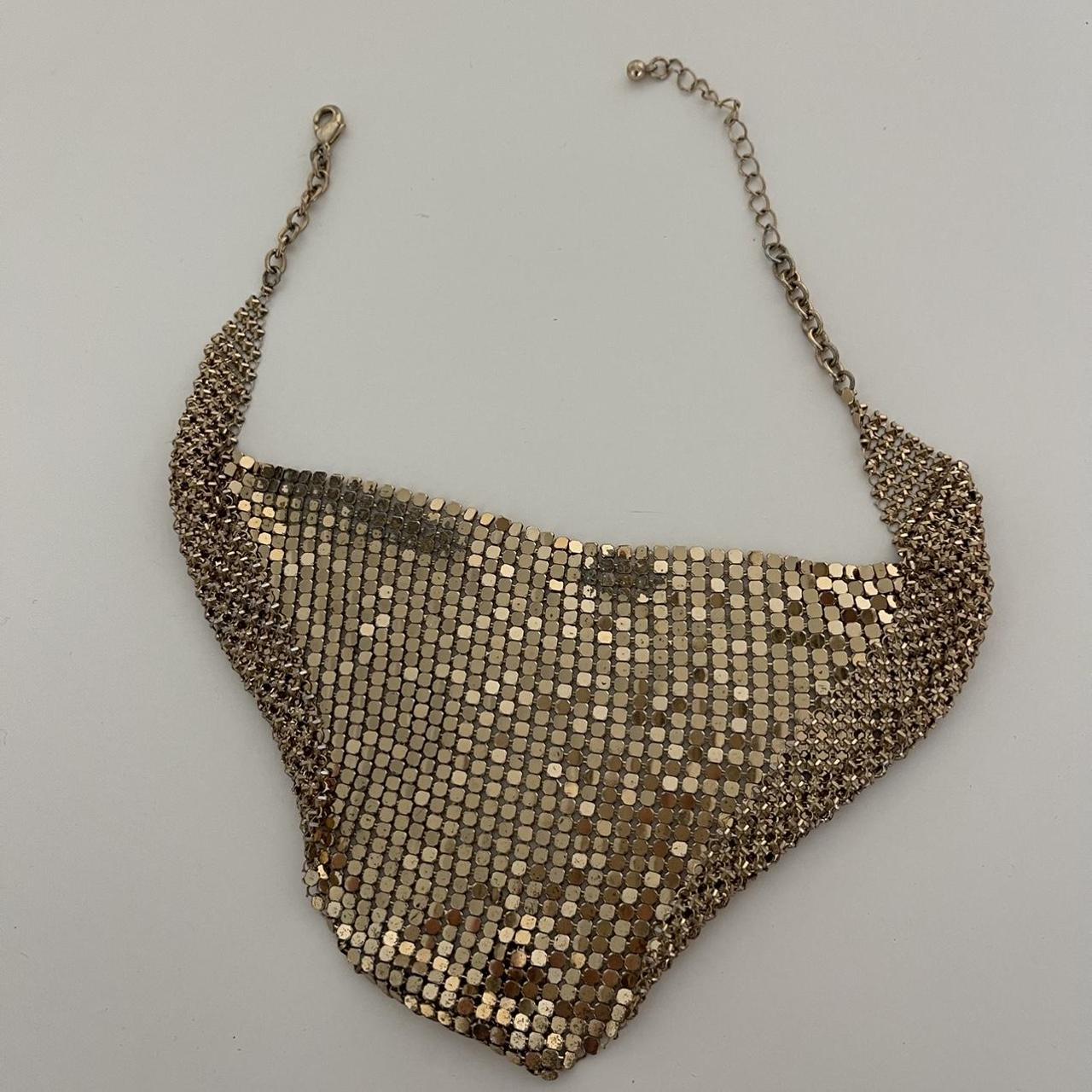 Gold vintage chainmail necklace - Depop