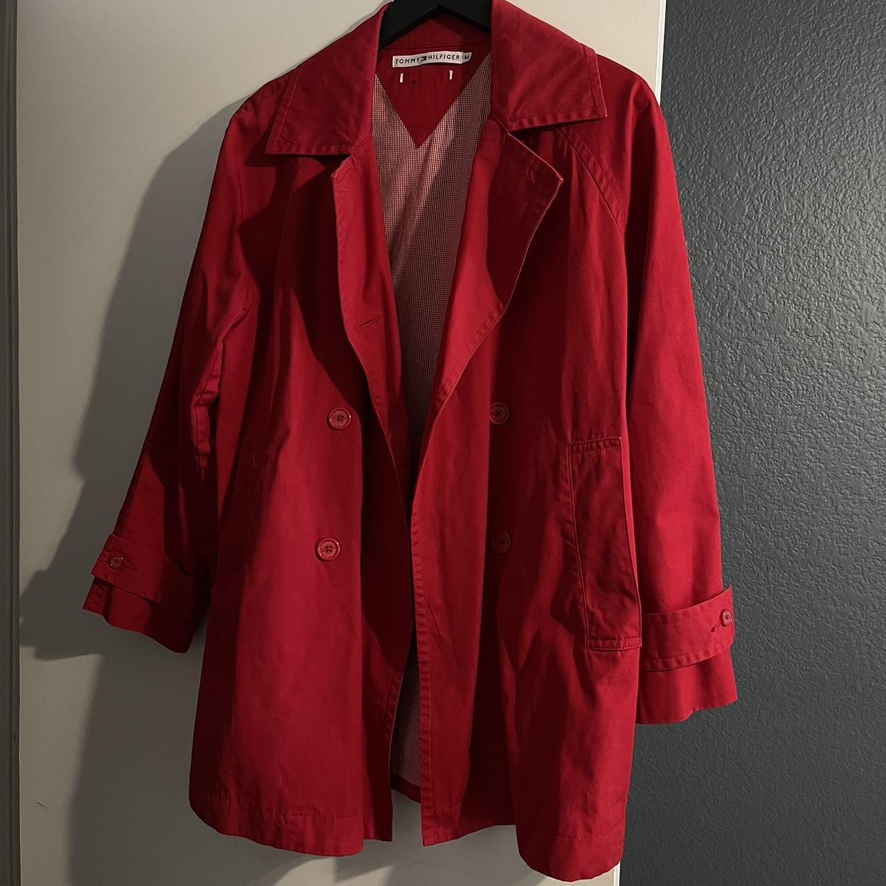 Tommy Hilfiger Red Peacoat Size: Medium #fall - Depop