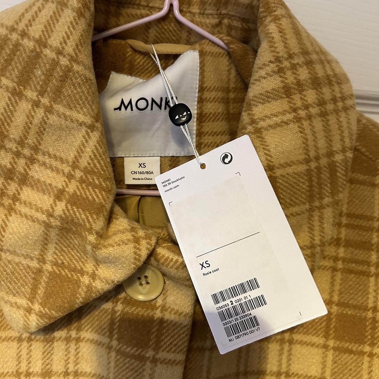 Monki yellow Rosie coat! Checked and in great... - Depop